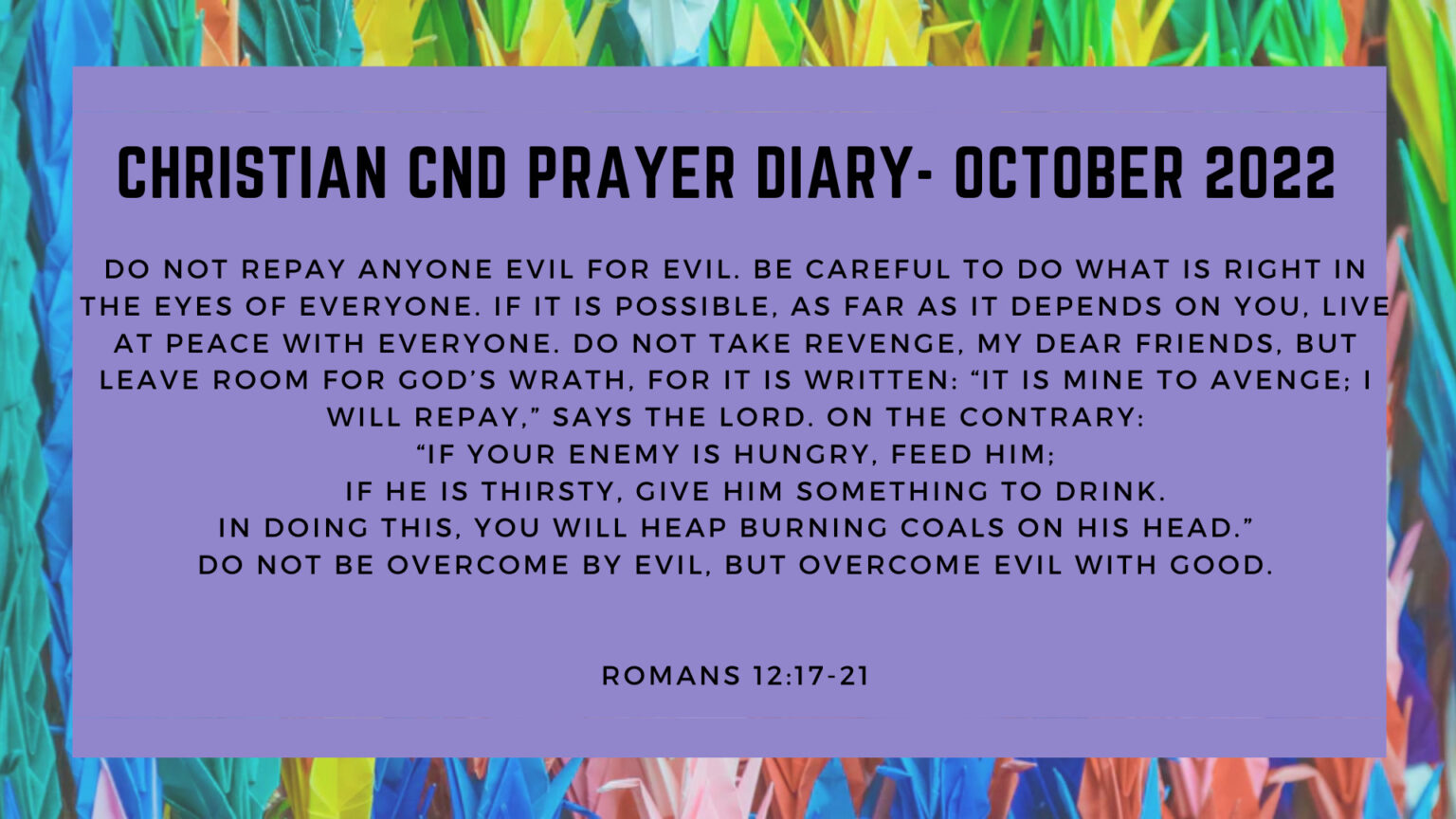Christian CND Prayer Diary – October 2022 – Christian Campaign for ...